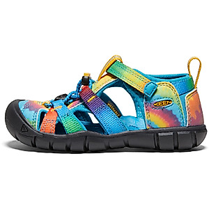 KEEN Seacamp 2 CNX Closed Toe Sandals, Vivid Blue/Original Tie Dye, 3 US Unisex Big Kid
