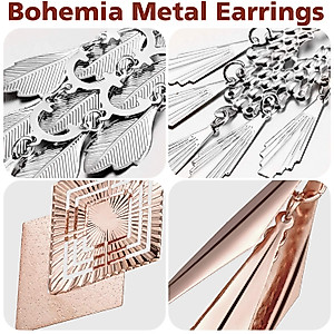 12 Pairs Drop Dangle Earrings Bohemian Long Fringed Metal Earrings Set Vintage Statement Earring for Women Mother's Day Gifts
