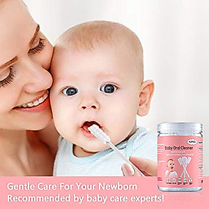 Baby Tongue Cleaner, Baby Toothbrush, 42Pcs Disposable Infant Toothbrush Clean Baby Mouth,Gauze Gum Cleaner Toothbrush Baby Oral Cleaning Stick Dental Care for 0-36 Month Baby+Free 1 Finger Toothbrush