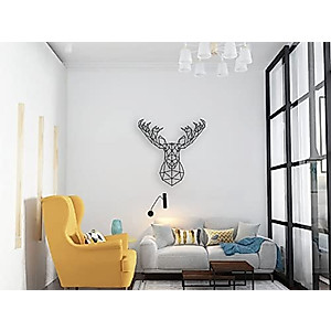 Deer Animal Wall Art Decor, Deer Wall Hanging, Deer Metal Wall Decor, Deerl Wall Decor, Metal Wall Art, Deerl Metal Wall Art, Deer Wall Art (31,5"x31,5"/80x80 cm, Black)
