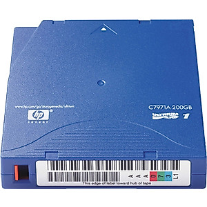 HP C7971A 1/2" Ultrium LTO-1 Cartridge, 1998ft, 100GB Native/200GB Compressed Capacity