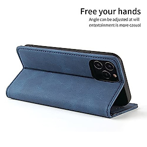 Fansipro Wallet Folio Case for Samsung Galaxy S9 Plus, Premium PU Leather Slim Fit Cover for Galaxy S9 Plus, 2 Card Slots, 1 Transparent Photo Frame Slot, Wave Line on Leather, Blue