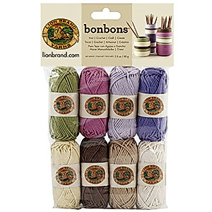 Lion Brand Yarn Bonbons Yarn, Nature 8 x 28 yd/26 m