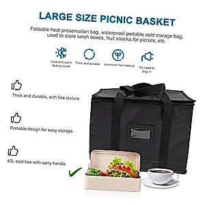 BESTonZON Insulation Bags Catering Bag Insulated Bag for Catering Insulated Shopping Bags Foldable Lunch Bag Portable Ice Pack Heat Bags for Food Collapsible Transport Tote Cooler Bag Large