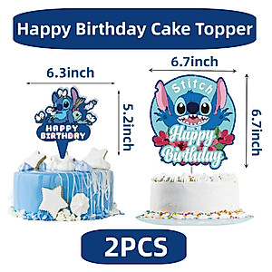 Cartoon Cake Topper, 14PCS Cupcake Toppers Happy Birthday Cake Topper Blue Cake decorations, Cake Topper Birthday Party Supplies