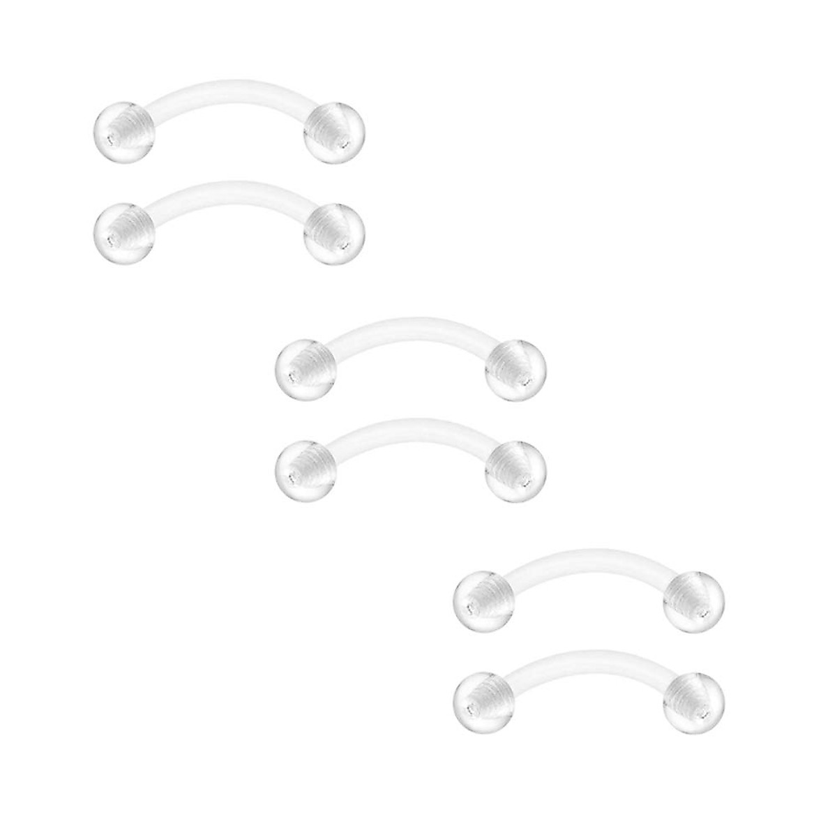 FECTAS Retainers for Cartilage Helix Daith Tragus Earrins Nose Lip Eyebrow Rings Clear Bioflex 16G 5/16"