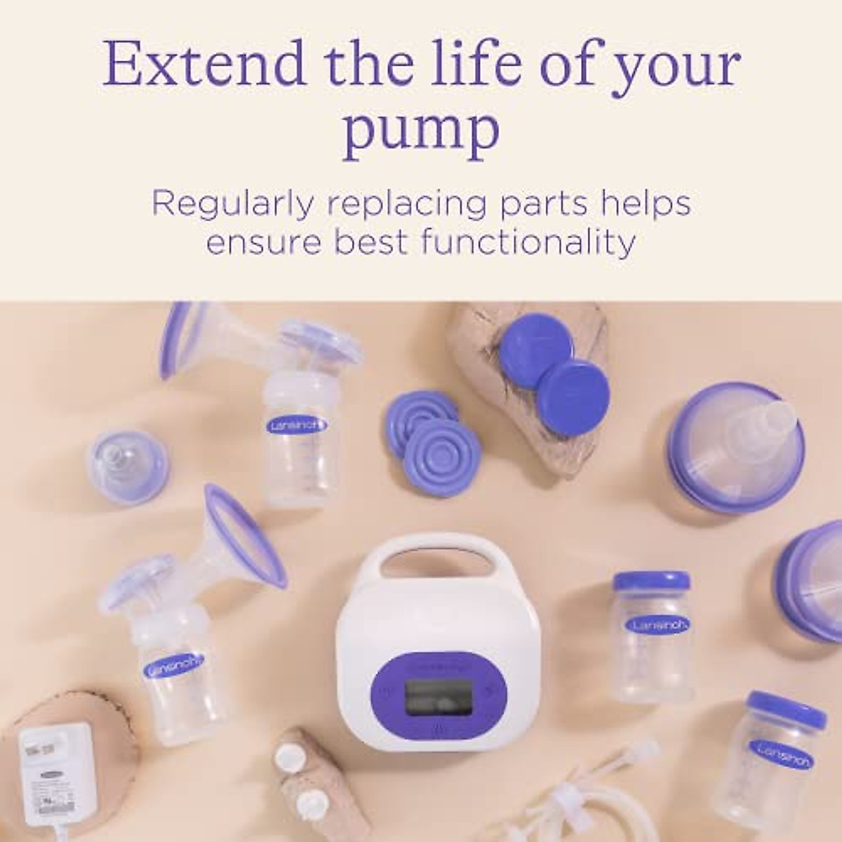 Lansinoh Breast Pump Spare Parts Bundle, Includes Four Duckbill Valves and Other Replacement Parts for Lansinoh Double Electric Breast Pumps