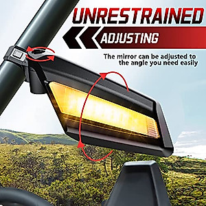 Esploratori UTV Side Mirrors for 1.5"-2" Roll Bar, RZR Side Mirrors with LED Turn Signal Lights Adjustable Mirror for Polaris RZR 1000 Can Am Maverick X3 Kawasaki Arctic Cat Wildcat Pioneer