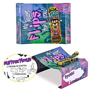 JOYIN 28 Pcs Valentines Day Finger Skateboards with Cards for Kids, Valentine Party Favor, Valentine’s Greeting Cards, Valentine Classroom Exchange Prizes, Holiday Reward Gifts, Finger Skateboard Toys