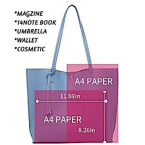 Lieseh Women's Bohemian Tote Bag for Shoulder and Hand with Inner Pocket (Blue)