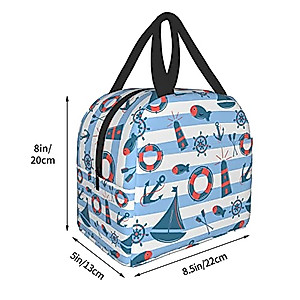 Zminciu Summer Lunch Bag Reusable,Zipper Closure Leakproof Insulated Lunch Box Cooler Tote Bag Food Container Snack Bag