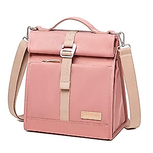 Roll Top Lunch Bag for Men & Women, Artelaris Small Portable Lunch Box Insulated Lunch Bag, School & Work Tote Lunch Bag, Boys & Girls Lunch Box Cooler with Side Pocket Lunchbag, Lunchbox, Park Picnic