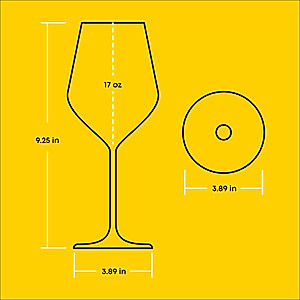 JoyJolt Layla Italian Red Wine Glasses, Set of 4 , 17 oz Clear – Made in Europe