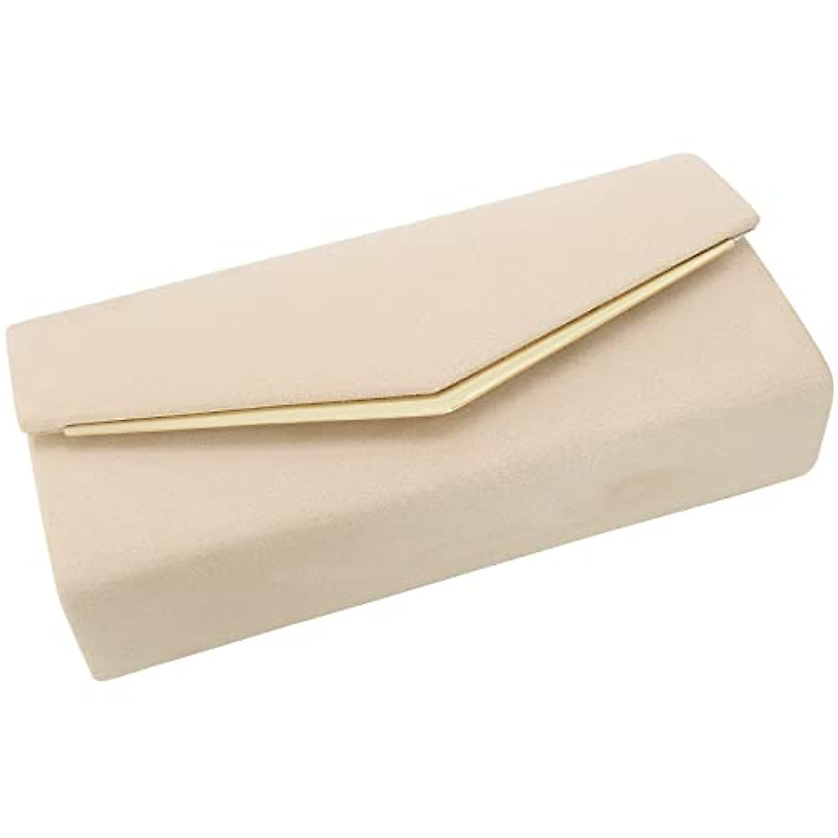 MOJISOLO Faux Suede Women's Evening Clutch Bags for Formal Cocktail Prom Wedding Party Velvet Foldover Purse Nude