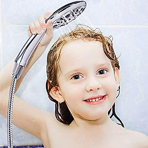 Luxsego Filtered Shower Head with Handheld Spray for Skin and Hair Care, High Pressure Shower Heads with Filters for Hard Water, Hydro Jet Showerhead Set Includes Hose, Bracket and Mineral Beads