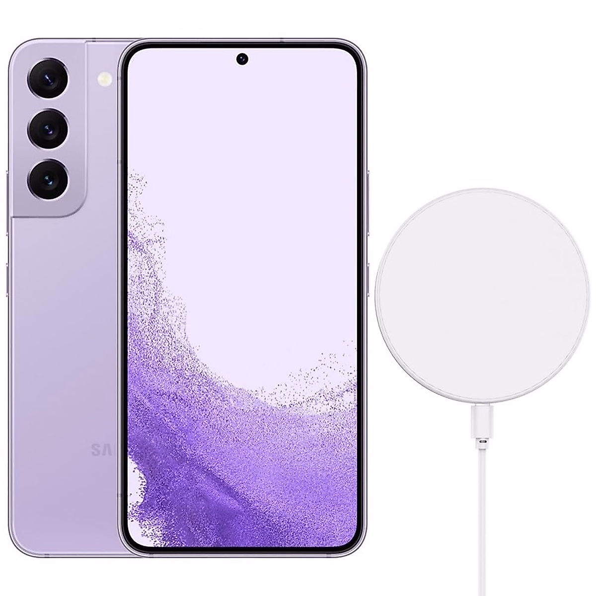 SAMSUNG Galaxy S22 5G (128GB, 8GB) 6.2" AMOLED 2X, 50MP 4K Camera, Global 5G Volte (Fully Unlocked for AT&T, Verizon, T-Mobile, Global) S901U1 (w/Fast Wireless Charger, Bora Purple)