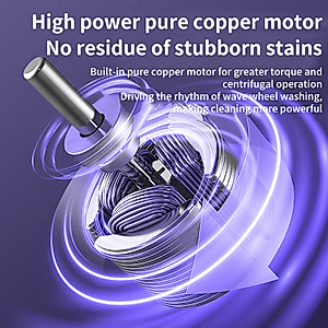 Chpbolly Portable Washing Machine, Mini Foldable Washer and Spin Dryer Small Foldable Bucket Washer, Suitable for Apartment Dorm,Travelling，Best Gift Choice (Purple-8 L)(01)