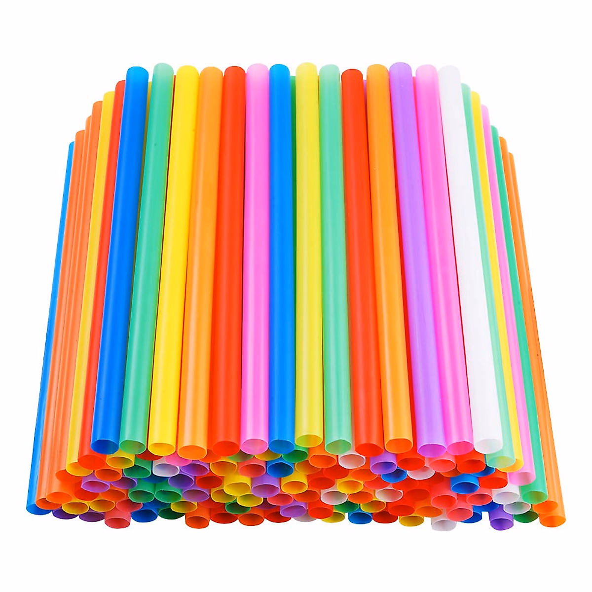 200 PCS Jumbo Smoothie Straws, Colorful Disposable Plastic Large Wide-mouthed Milkshake Straw (0.43" Diameter and 8.2" long)