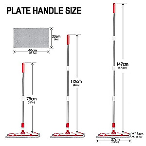Nolopau Microfiber Hardwood Floor Mop, Microfiber Mops Flat Mop 360°Rotating Wet Dust Mop, with 58&#039;&#039; Stainless Steel Handle for Hardwood Home Office Kitchen Floor Cleaning