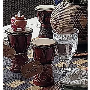 Novelty Decorative Djembe 6" high x4" top (Abstract, 6 Inch)