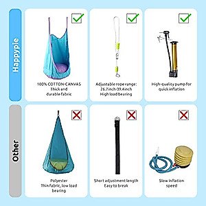 HAPPY PIE PLAY&ADVENTURE HappyPie Frog Folding Hanging Pod Swing Seat Indoor and Outdoor Hammock for Children to Adult (Blue)