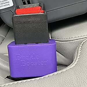 Seat Belt Receptacle Stabilizer by Buckle Booster (BPA-Free) - Raises Your Seat Belt for Easy Reach - No More Fishing Or Bruised Hands - Stands Buckle Upright, Fasten Seatbelt Easily (1-Pack, Purple)