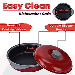 MACONEE Microwave Frying Pan Skillet, Grill & Crisper Pan with Lid Allows You to Fry, Sizzle, and Brown Foods in the Microwave, Micro Cookware for Grilling, Reheating, and Cooking a Variety of Dishes