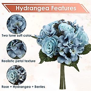 Cream Hydrangea Artificial Flowers 12" Silk Hydrangea Flowers Bouquet Fake Cream Hydrangea Flowers for Wedding Centerpieces DIY Floral Decor Bridal Bouquet - Cream Hydrangea 1 Pack