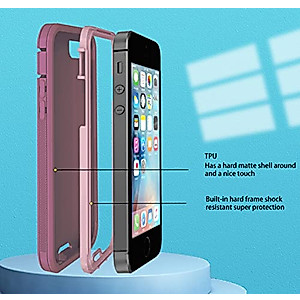 ONOLA iPhone SE 2022 Case with Tempered Glass Screen Protector [2 Packs], Shockproof Dustproof for iPhone SE 2022 3rd Gen/2020 2nd Gen (4.7-inch) in WineRed-Pink.