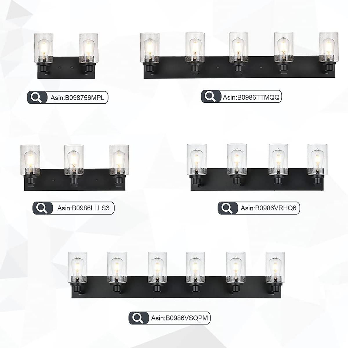 WINSHEN Cylinder Seeded Glass Lamp Shades, Bubble Glass Replacement Lampshades