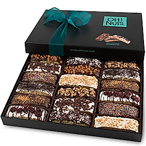 Biscotti Cookies Gift Basket | Gourmet Holiday Chocolate Food | Unique Gift Idea For Him or Her, Birthday, Anniversary, Corporate Tray | Snacks for Men, Women - Oh! Nuts