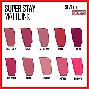 Maybelline Super Stay Matte Ink Liquid Lipstick Makeup, Long Lasting High Impact Color, Up to 16H Wear, Inspirer, Light Mauve Pink, 1 Count