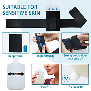 14 Pcs Urine Test Complete Kit Includes 2 Translucent Portable Travel Empty Bottles, 10 Adhesive Temperature Test Strips, Neoprene Bag and Hi-Stretch Hidden Leg Straps