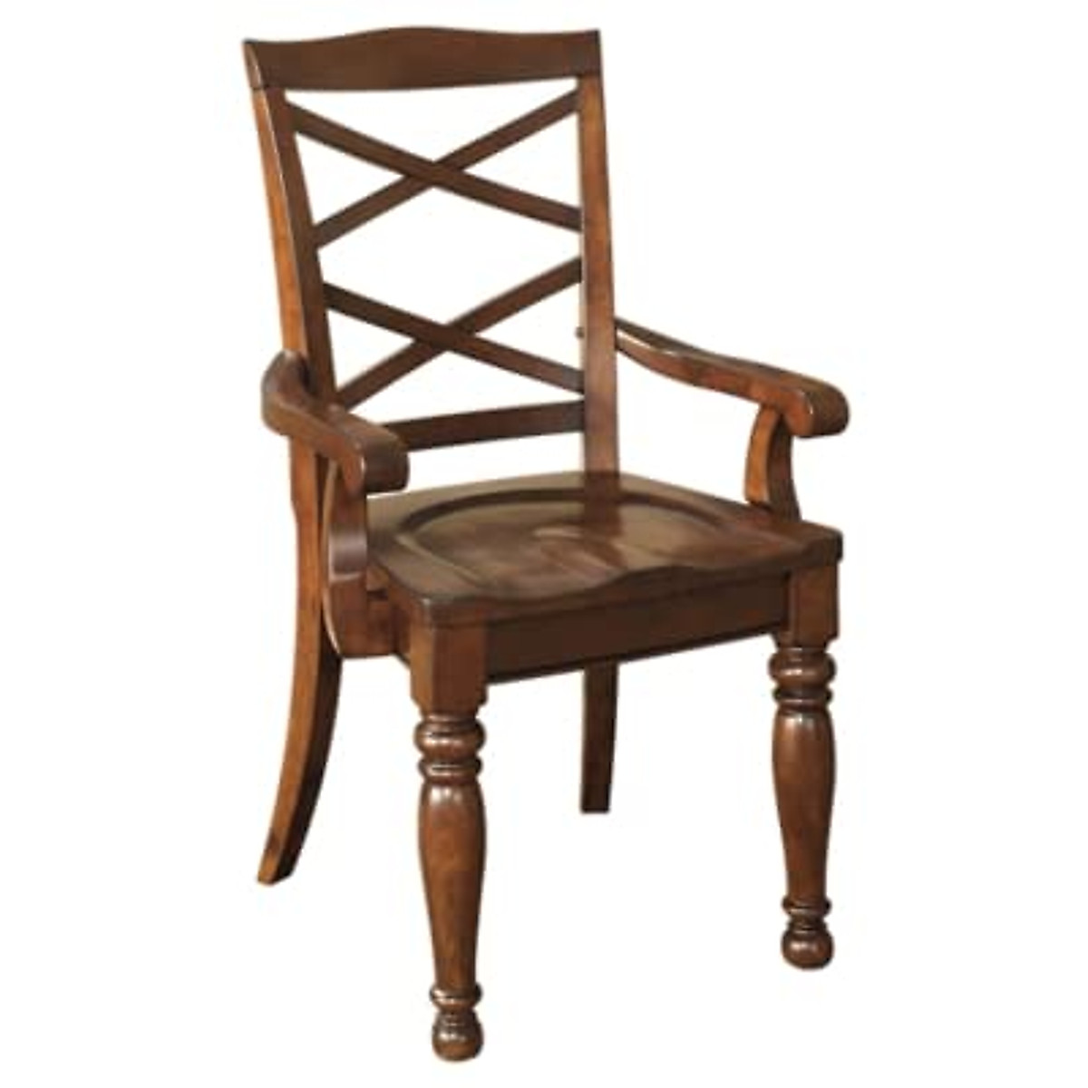Signature Design by Ashley Porter Traditional Hand Finished Rustic Dining Arm Chair, Set of 2, Brown