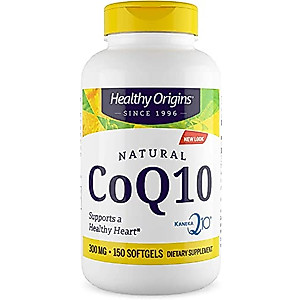Healthy Origins CoQ10 (Kaneka Q10), 300 mg - Heart Health & Energy Supplement - Gluten-Free & Non-GMO Supplements - 150 Softgels