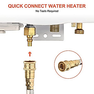 CAMPLUX 5L 1.32 GPM Outdoor Portable Propane Tankless Water Heater Set with 5 Ft Quick Connect Propane Regulator Hose