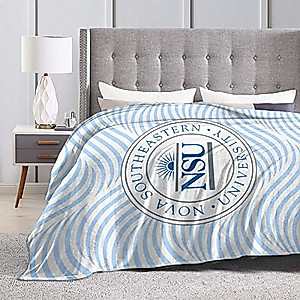 Nova Southeastern University Logo Fleece Blanket, Very Soft Microfiber Flannel Blanket for Couch Warm and Cozy for All Seasons
