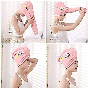 Ladies Quick Dry Towel, Super Absorbent Coral Velvet Ladies Towel Set, Soft Hair Drying Towel with Embroidery, with Embroidery, Suitable for Children and Ladies (5pcs)