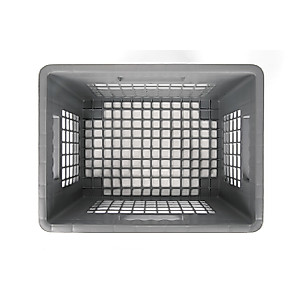 Hudson Exchange 12 x 16 x 8 (1 Pack) Mesh Straight Wall Handled Storage Container Tote, Gray