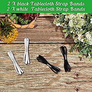 Riakrum Table Bungees Tablecloth Strap Band Tablecloth Bungee Cord to Hold Down Table Cloth for Outdoor Tables Kitchen Tables Picnic Camping Wedding Party (4 Pcs,Normal Size)