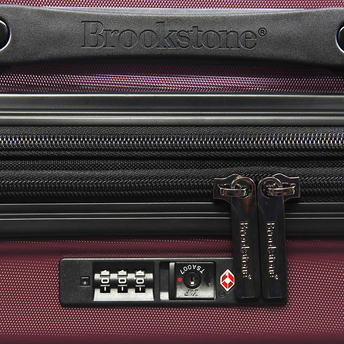 Brookstone Luggage Nelson Spinner Suitcase, Plum, Carry-On