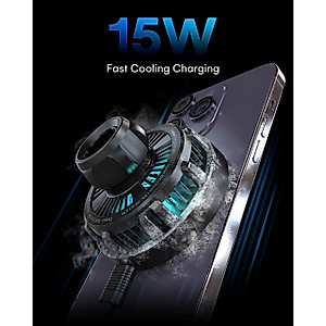 [Ice Cooling Charging] Compatible for Mag-Safe Car Charger,15W ICEBLOCK Magnetic Wireless Car Charger Mount, Hands Free Car Mount for iPhone 15 14 13 12 Pro Max Plus Mini Mag-Safe Case