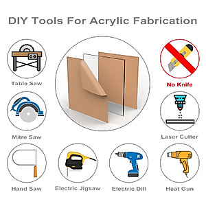 INTELLIMADE, Acrylic Sheet Plexiglass 12" x 12" Square Panel 1/8" (3mm) Thick, Cast Plexi Glass Board with Protective Paper for Signs, DIY Display Projects, Craft and Easy to Cut, 1-Pack, Clear