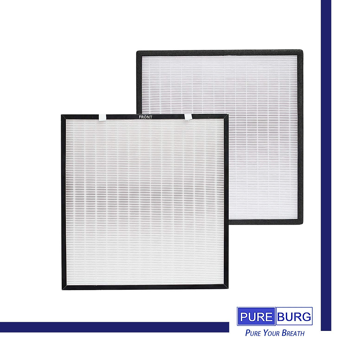 PUREBURG RFM80 Replacement True HEPA Filter Pack Compatible with Oransi MAX Air Purifier RFM80, H13 3-Stage Filtration Deodorization-Filter Clean Air