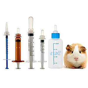 Newborn Kitten Puppy Feeding Bottles for Nursing, Pet Nurseing Feeding Bottle Kits with Replacement Nipples