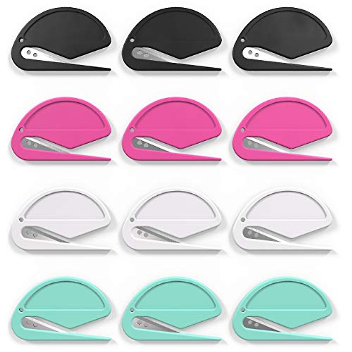 Uncommon Desks Letter Openers - Bulk 12 Pieces - Sharp and Efficient - Open Envelopes with Ease (Mixed Colors, 12 Pieces)