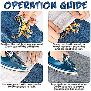 15Pcs Dinosaurs Iron on Patches Embroidered Fabric Stickers Realistic Dinosaur Pattern Sewing Patches DIY Appliques for Kids Teens Embroidered Applique Patches for T-Shirt Clothes Bags Hats