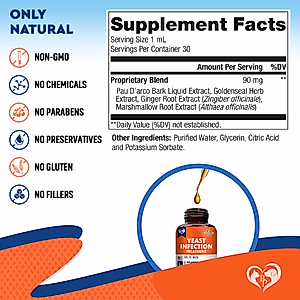 Natural Dog Yeast Infection Anti Itch Treatment - Itchy Ears, Skin & Allergy Symptoms Relief - Reduces Inflammation & Relieves Irritation - Herbal Medicine Supplement Drops - Made in USA