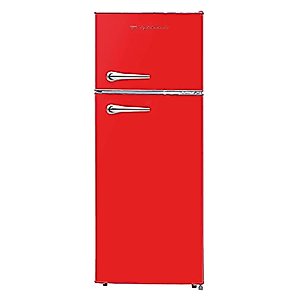 Frigidaire EFR786-RED EFR786 Retro Apartment Size Refrigerator with Top Freezer-2 Door Fridge with 7.5 Cu Ft of Storage Capacity, Adjustable Spill-Proof Shelves, Door & Crisper Bins, Red