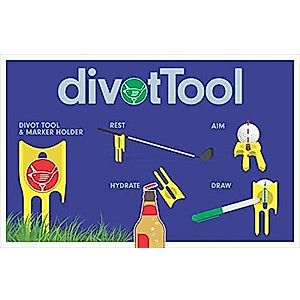 Birdicorn Golf Divot Repair Tool. Golf Ball Marker Divot Tool (Purple w/Ball Marker)